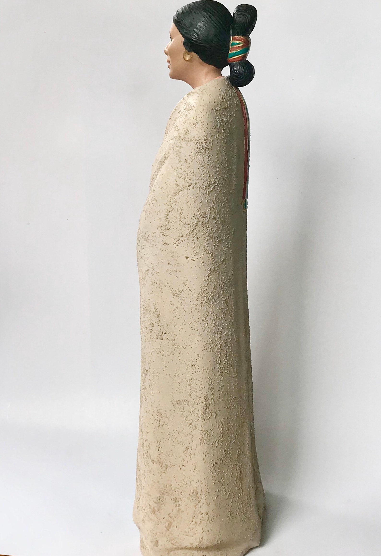 Large Vintage Ceramic Statue of Native American Woman Standing | Etsy