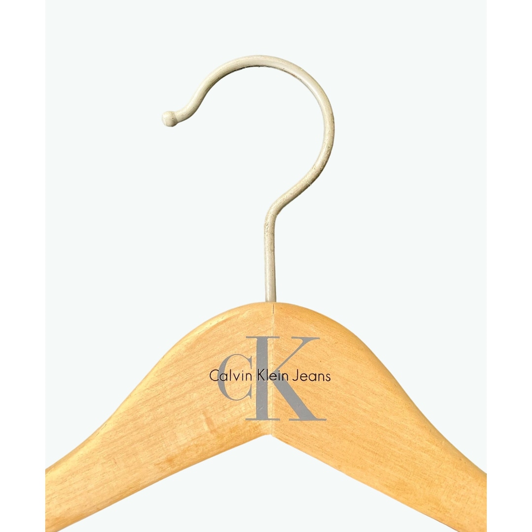 Vintage Calvin Klein Jeans Wooden & Metal Hanger — Retro Closet Storage ...