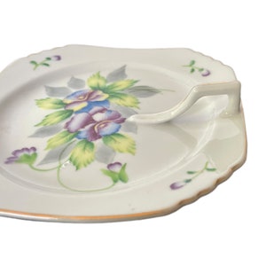 Vintage Lemon Dish Occupied Japan Handpainted Nappy Plate Blue Purple ...