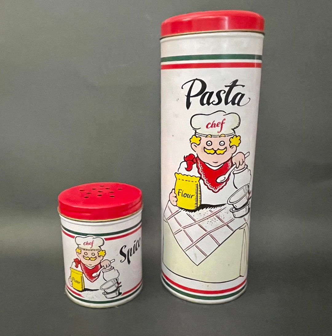 Vintage 1980s Pasta Time Chef Tin Containers Set of 2 for - Etsy