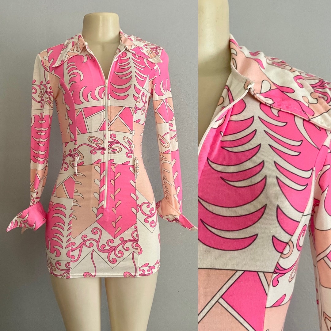 Vintage Leg Avenue Hippie Costume Top Dress in Pink & White Sz S M 70s ...