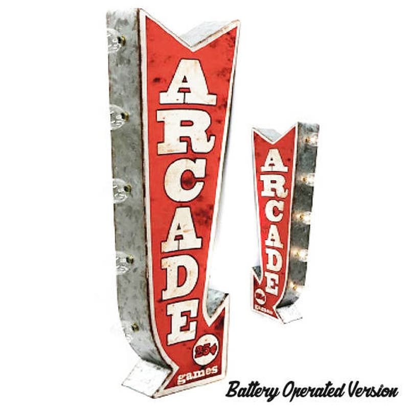 On Sale ARCADE Metal Sign Plugin or Battery Operated | Etsy