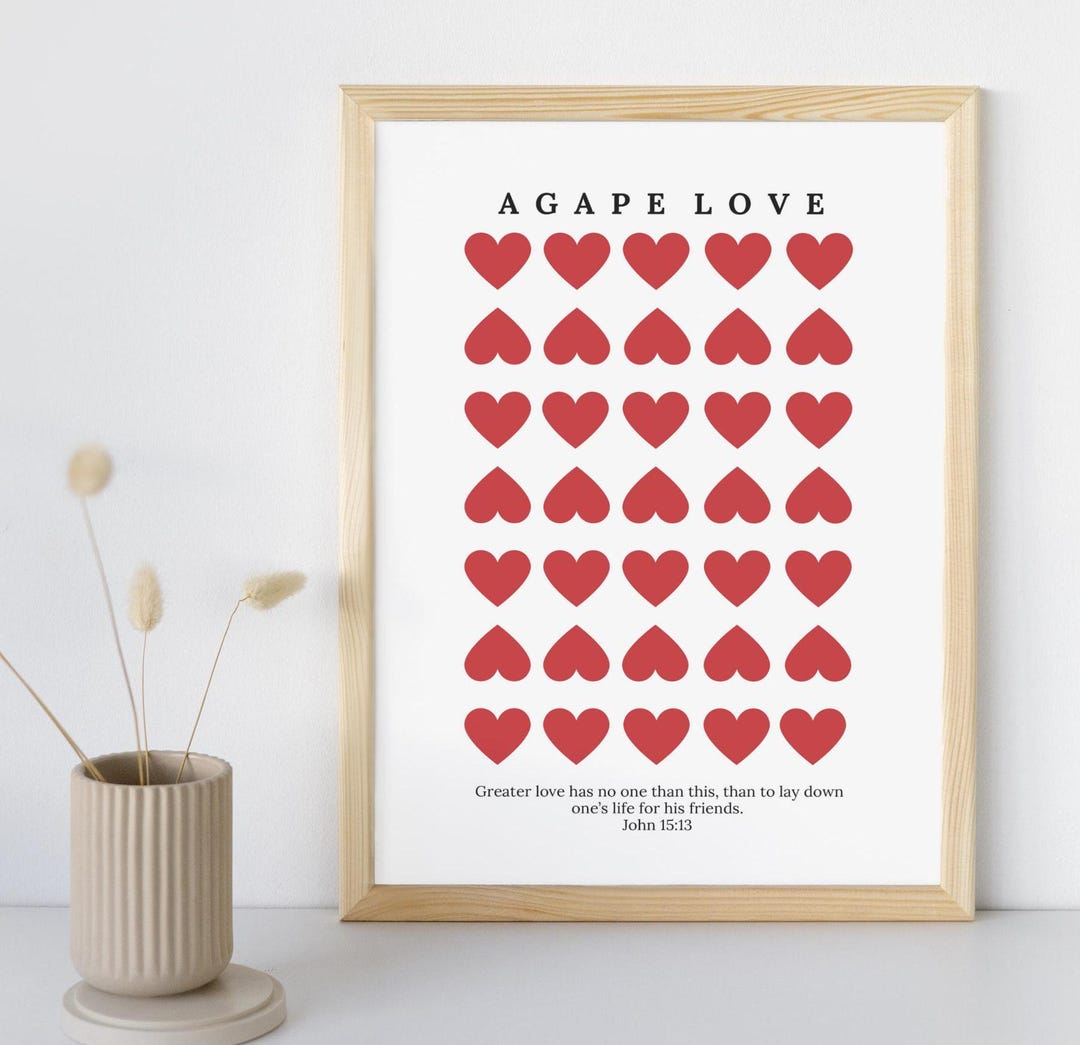 Agape Love Wall Art, Scripture Wall Art Digital Download, Christian ...