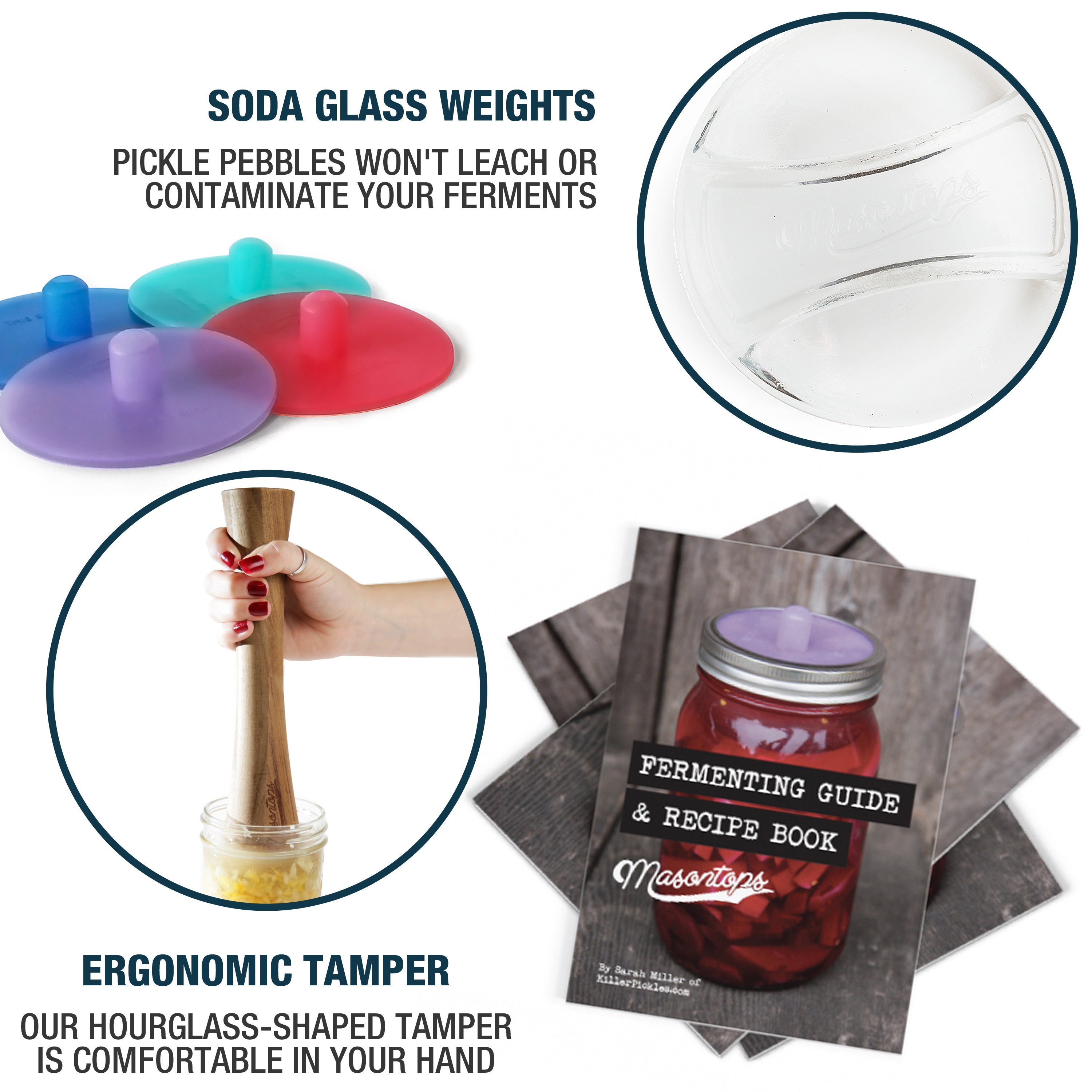Masontops Complete Mason Jar Fermentation Kit - Easy Wide Mouth Jars ...
