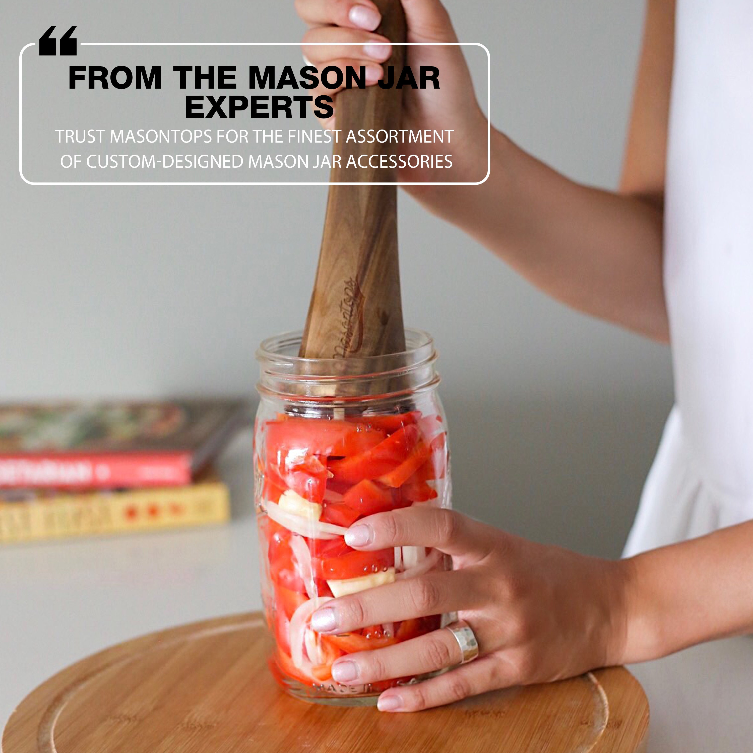 Masontops Pickle Packer - Acacia Wood Vegetable Fermentation Tamper ...