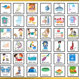 Kids Daily Responsibilities Chart, Printable Daily Routine, Chore Chart ...