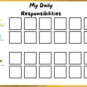 Kids Daily Responsibilities Chart, Printable Daily Routine, Chore Chart ...