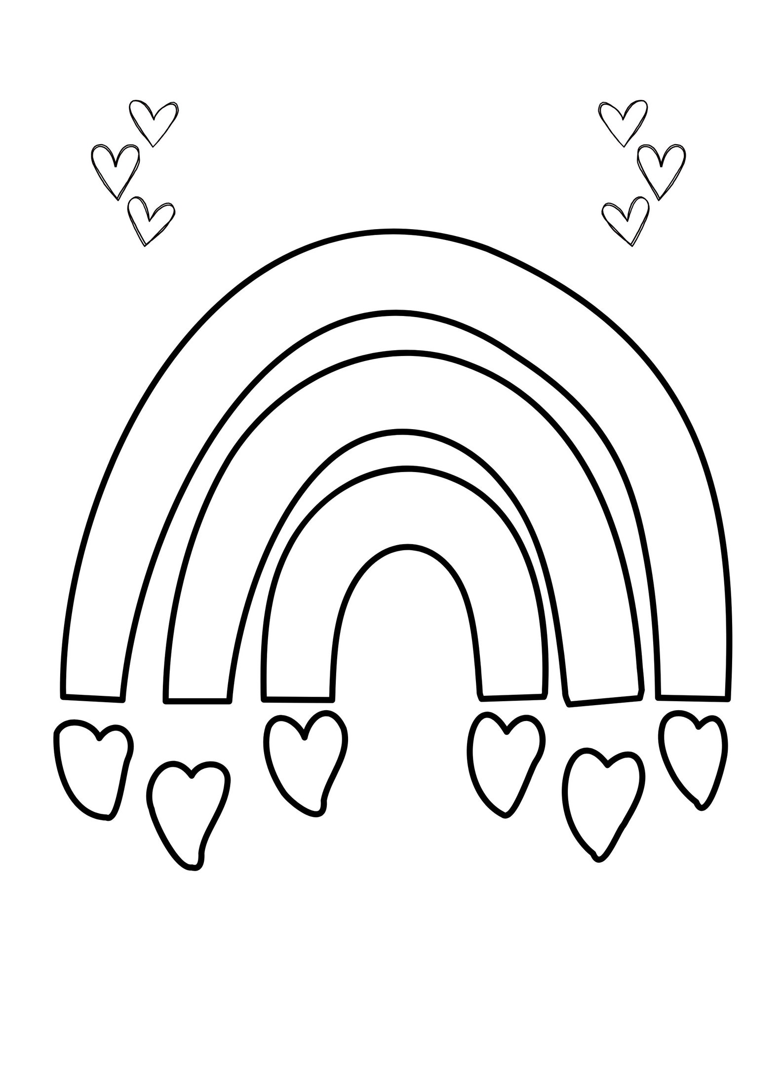 Rainbow Coloring Page, Rainbow Party Activity, Kids Birthday Coloring ...
