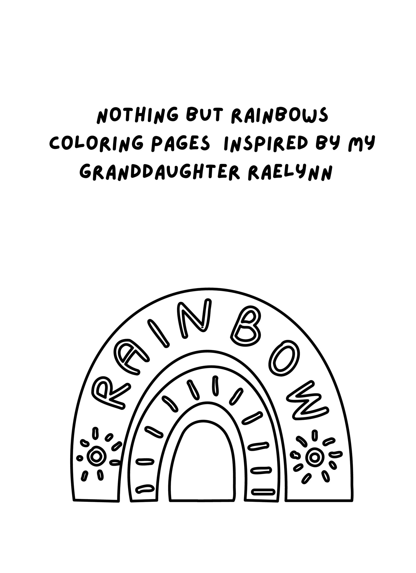 Rainbow Coloring Page, Rainbow Party Activity, Kids Birthday Coloring ...