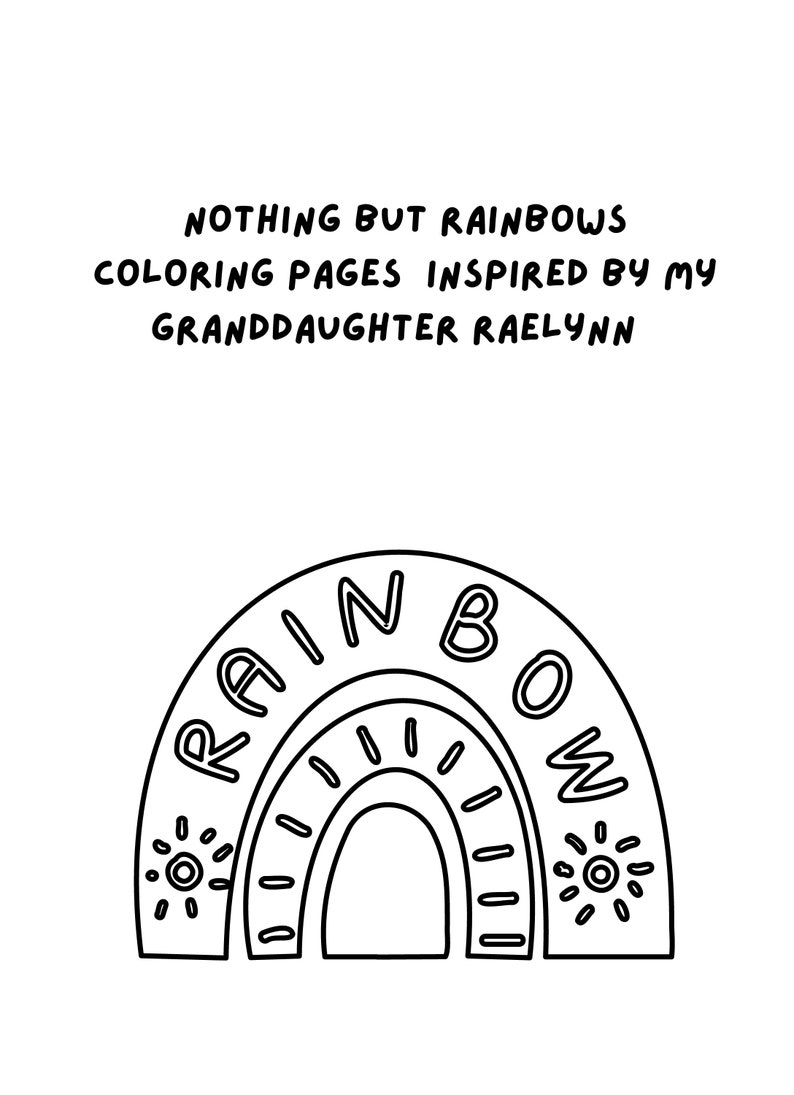 Rainbow Coloring Page, Rainbow Party Activity, Kids Birthday Coloring ...