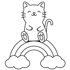 Rainbow Coloring Page, Rainbow Party Activity, Kids Birthday Coloring ...