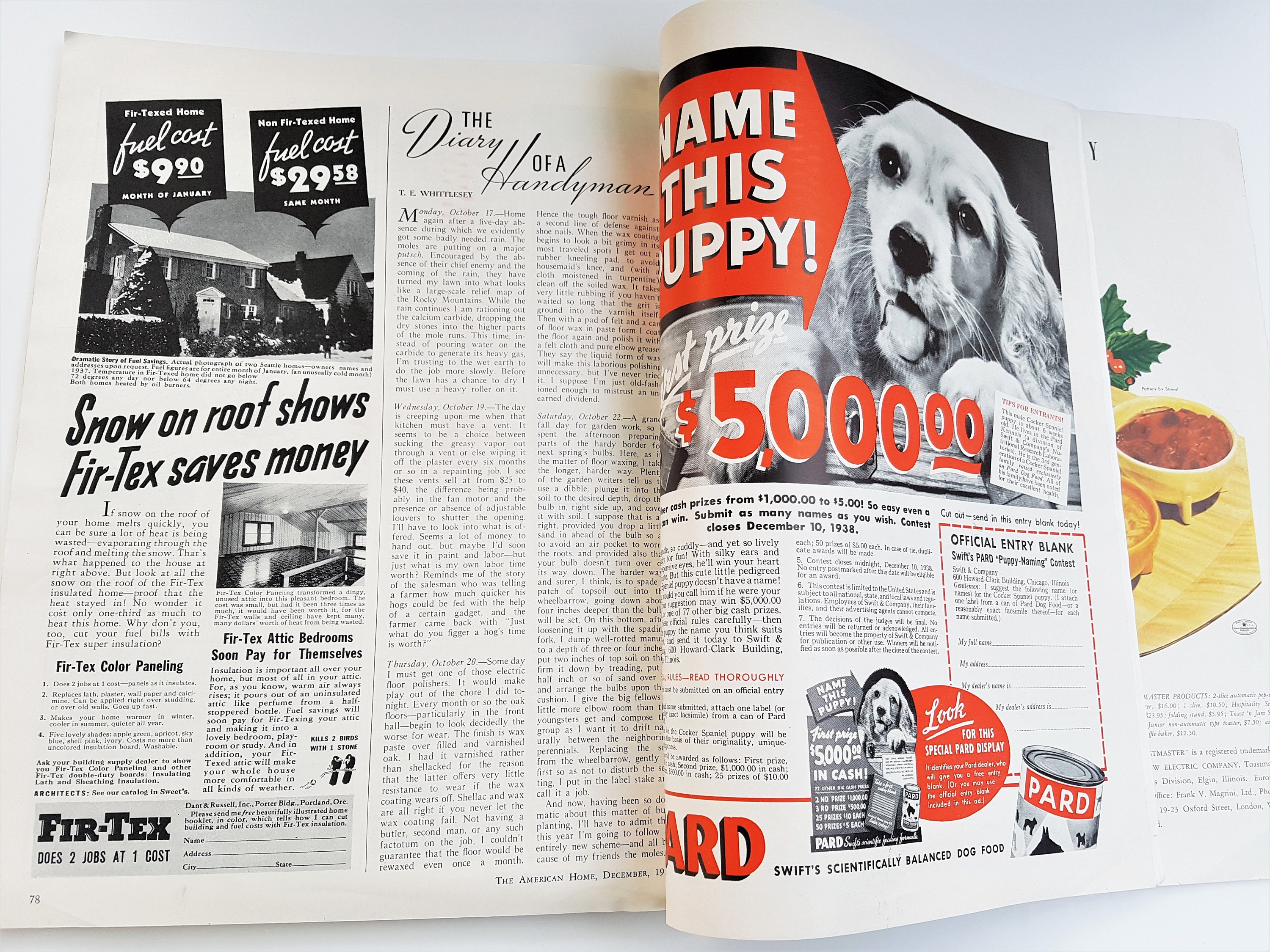 The AMERICAN HOME December 1938 Issue Vintage Magazine Cover by Herbert ...