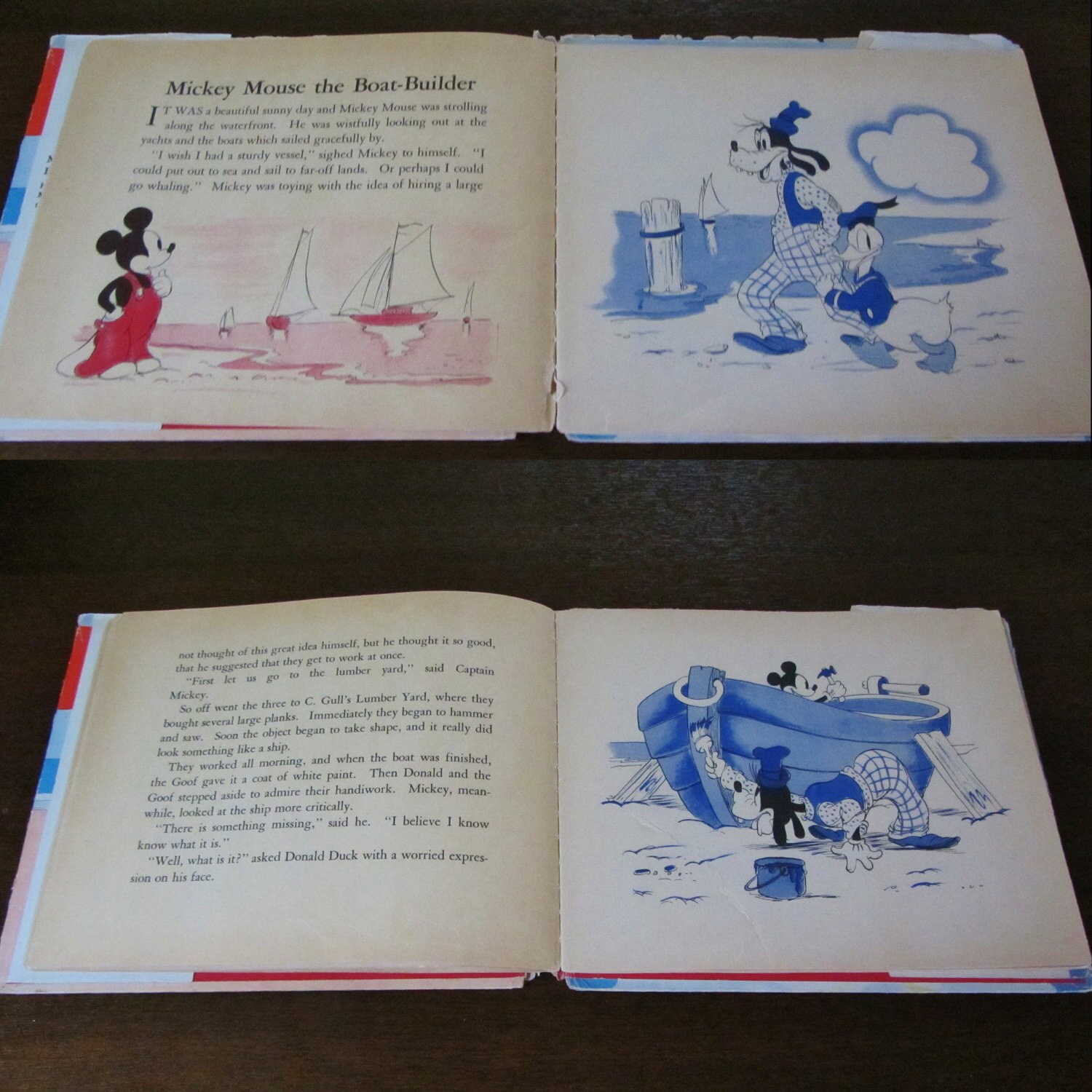 1930s Walt Disney's BOAT BUILDERS Rare First Edition Book 1938 HC ...