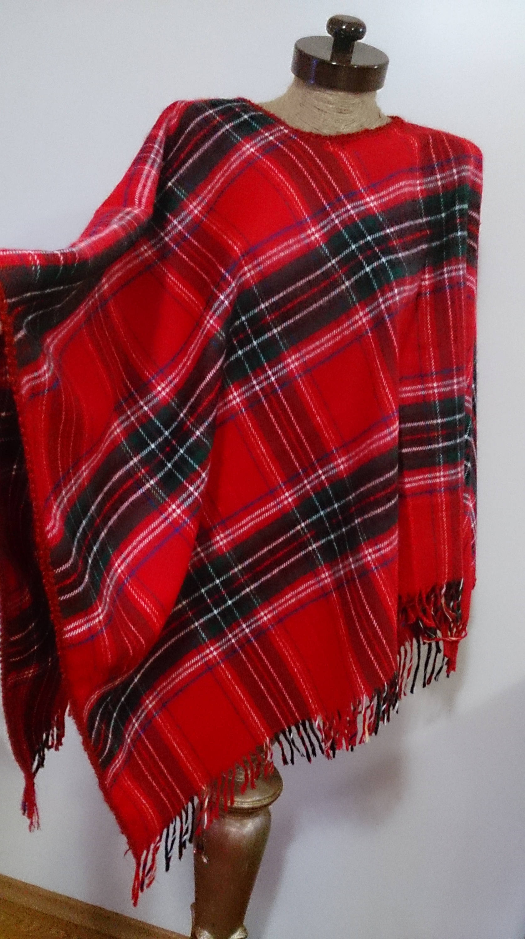 Women Poncho Red Plaid Blanket Poncho Plaid Poncho Wife - Etsy