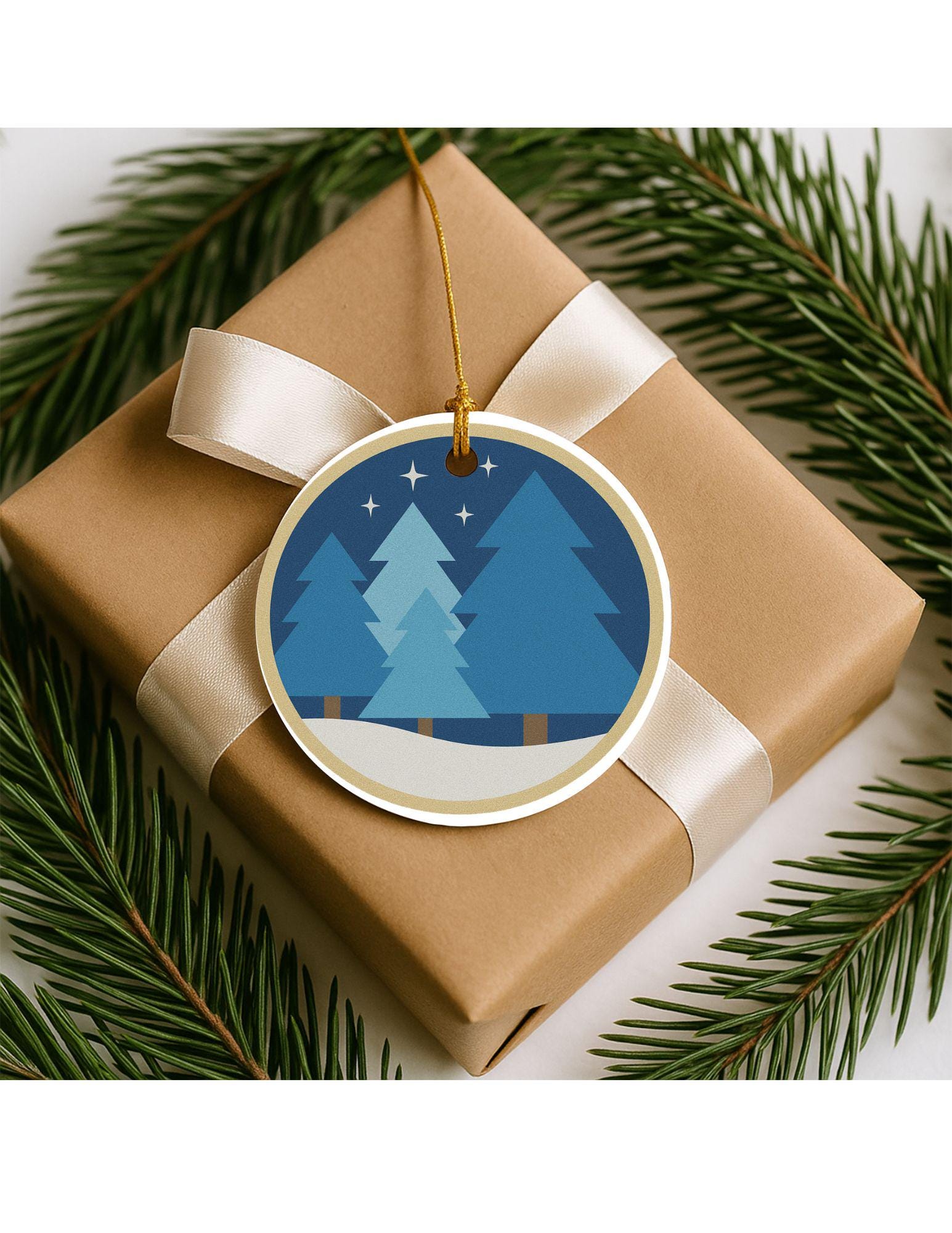 Winter Forest Needlepoint Canvas - 4x4" Circle, Ready to Stitch - Etsy