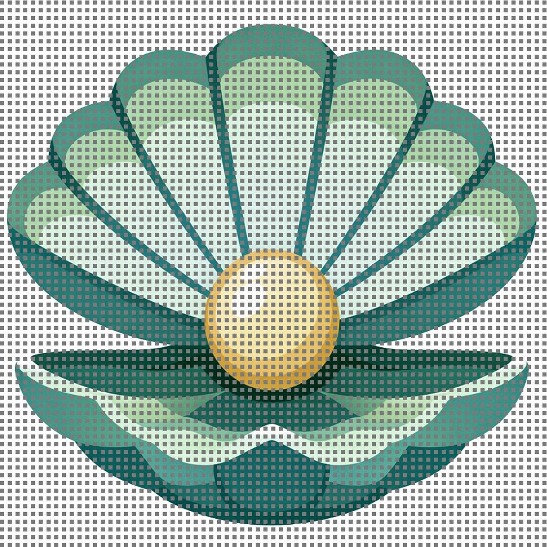 Shell With Pearl – Needlepoint Canvas (4x4) - Etsy