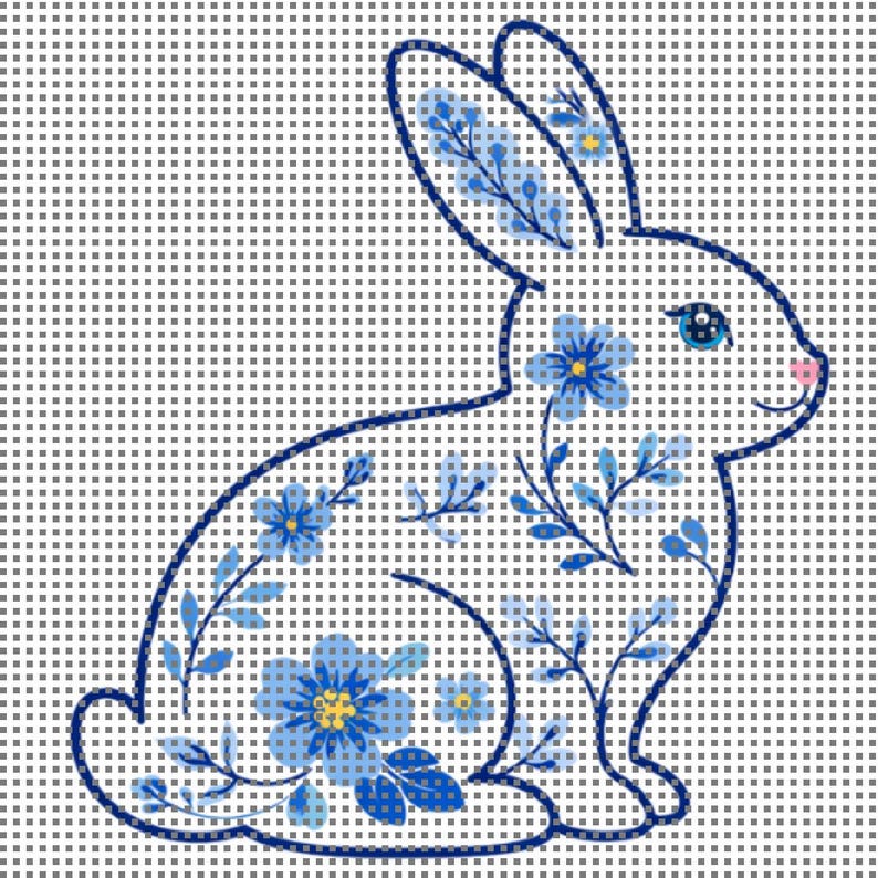Chinoiserie Bunny Needlepoint Canvas – 4x4 on 14 Mesh - Etsy