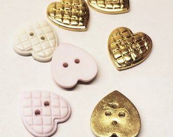 Gold Heart Buttons - Etsy