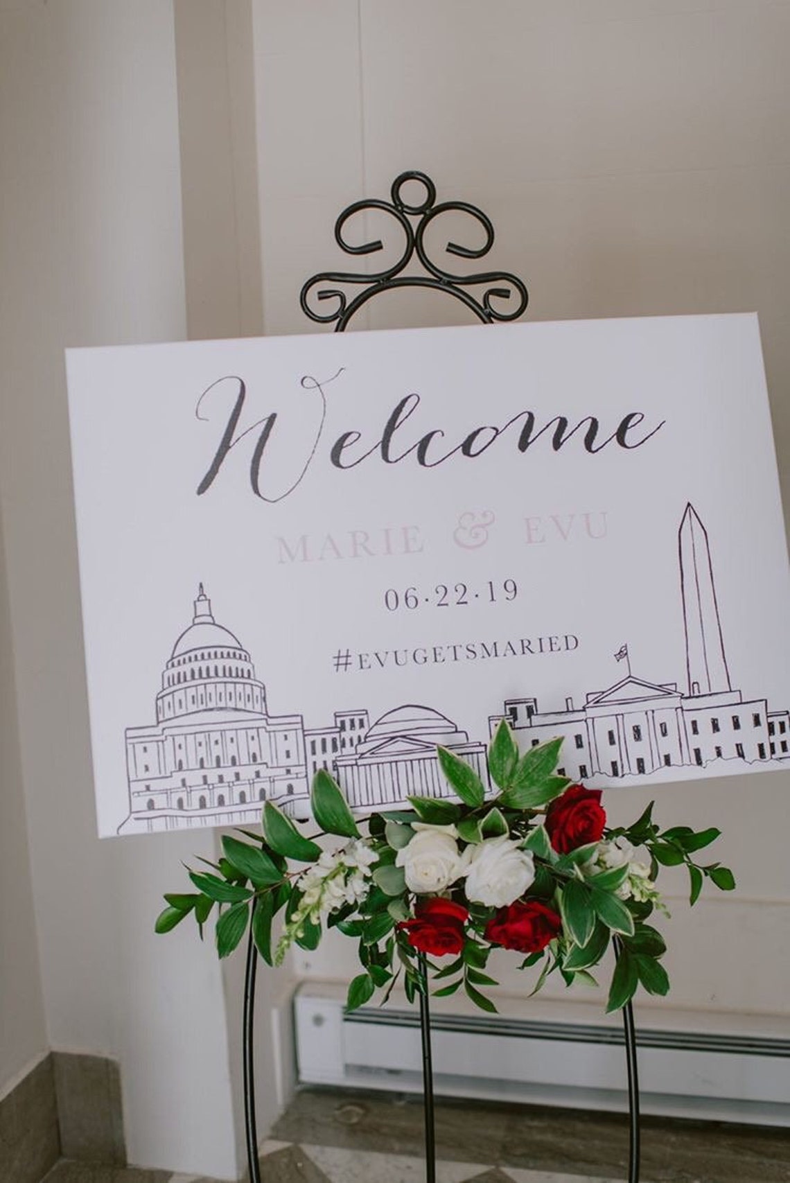 Washington DC Skyline Wedding Welcome Sign | 18x24 or 24x36 ...
