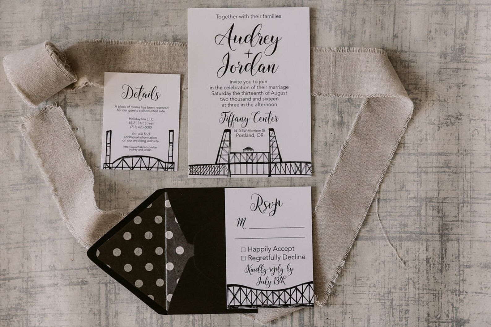 Portland Oregon Wedding Invitations City of Bridges - Etsy
