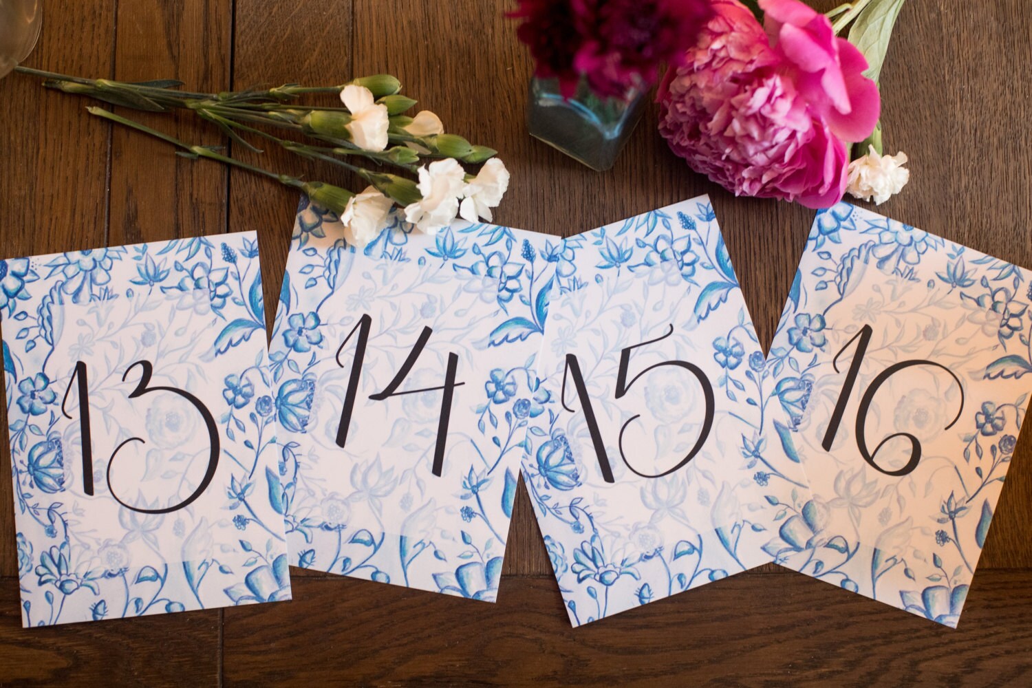Vintage French Blue Toile Printable Wedding Table Numbers | Digital ...