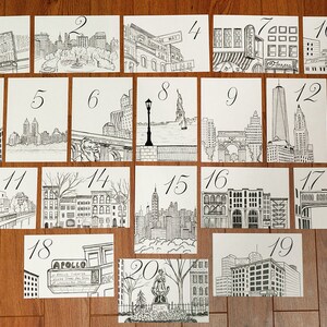 NYC Neighborhood Wedding Table Numbers | New York City Wedding Theme ...