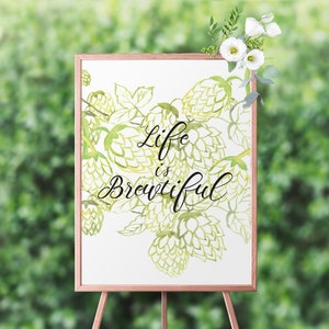 Life is Brewtiful Poster | 11x14, 16x20, and 18x24 Watercolor Brewery ...