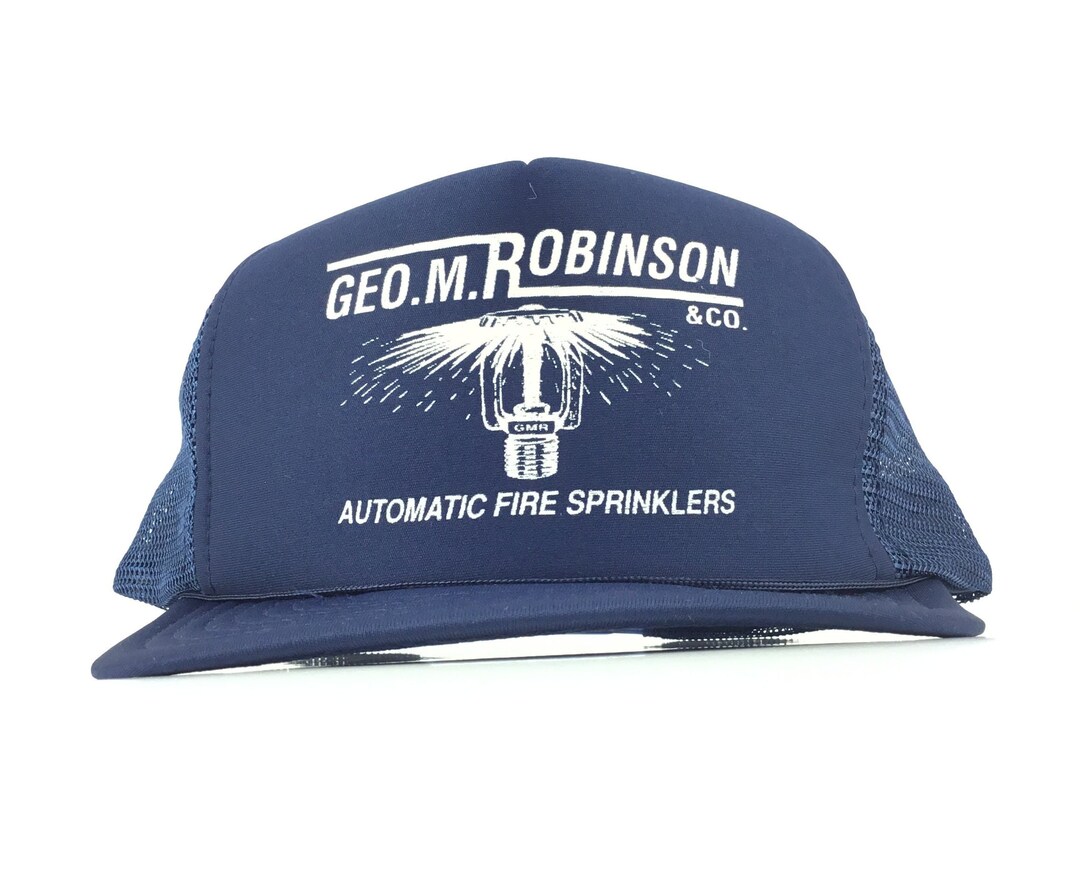 Vintage 1990s Geo. M. Robinson Automatic Fire Sprinklers Trucker Hat ...