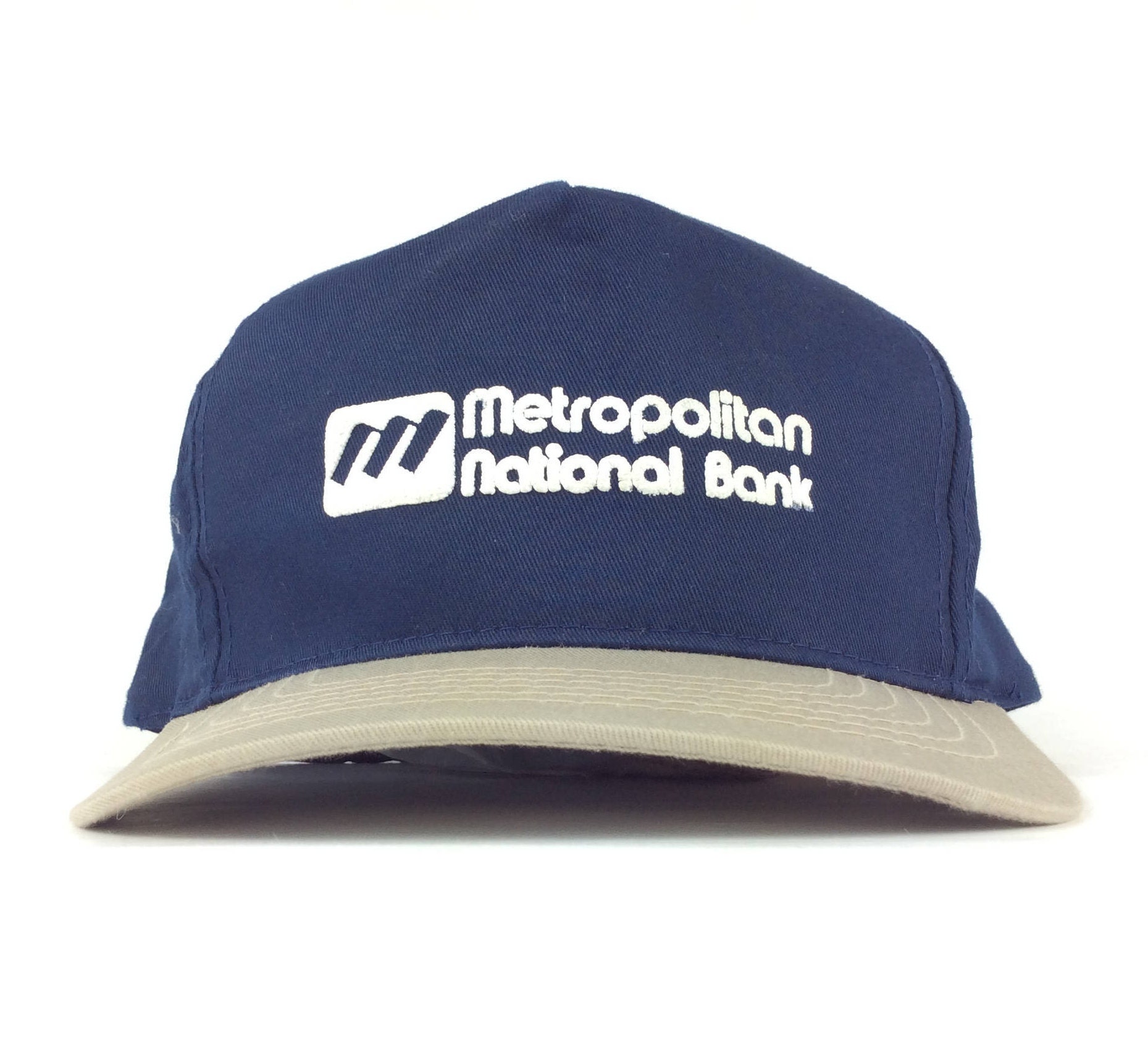 Metropolitan National Bank Navy Blue Baseball Cap Hat Snapback | Etsy