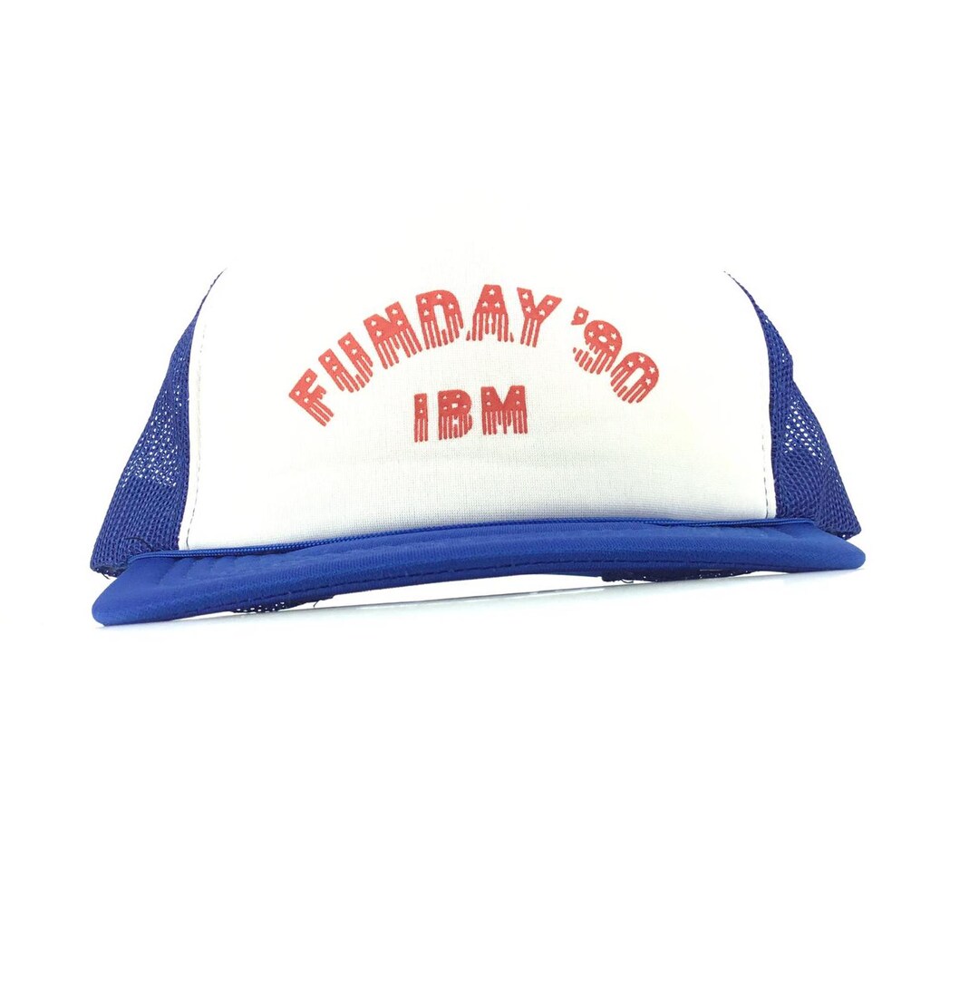 Vintage 1990s IBM FUNDAY ‘90 Trucker Hat Cap Snapback Mens Size ...