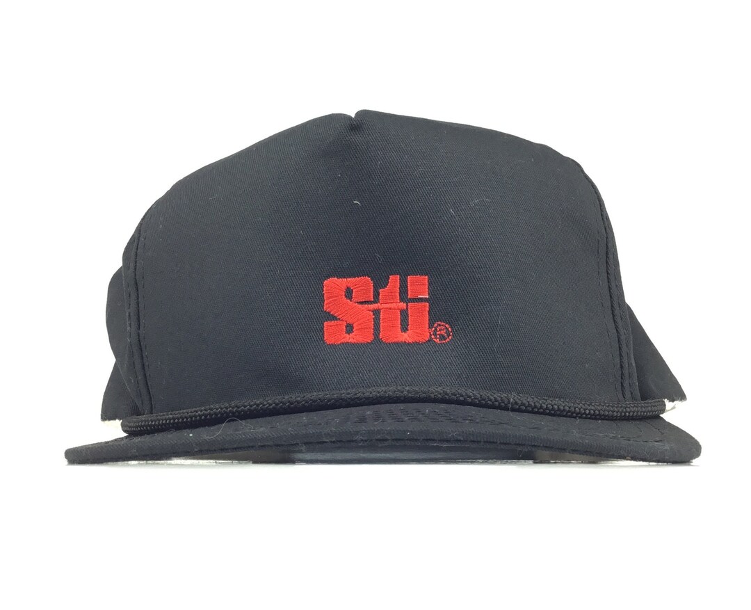 Vintage 1990s Sti Black Baseball Cap Hat Adj. Mens Size Cotton Blend ...