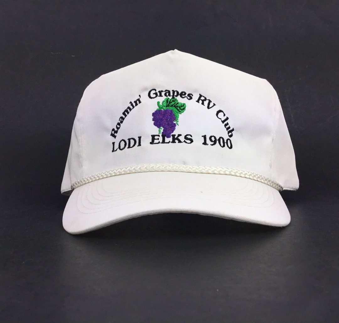 Vintage 1990s Roamin' Grapes RV Club LODI ELKS 1900 california White ...