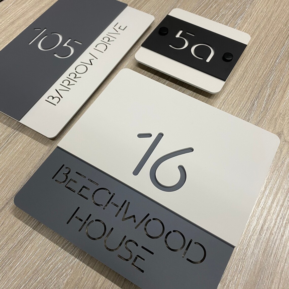 Square House Sign With Vertical Contrast Band & CONCEALED - Etsy UK