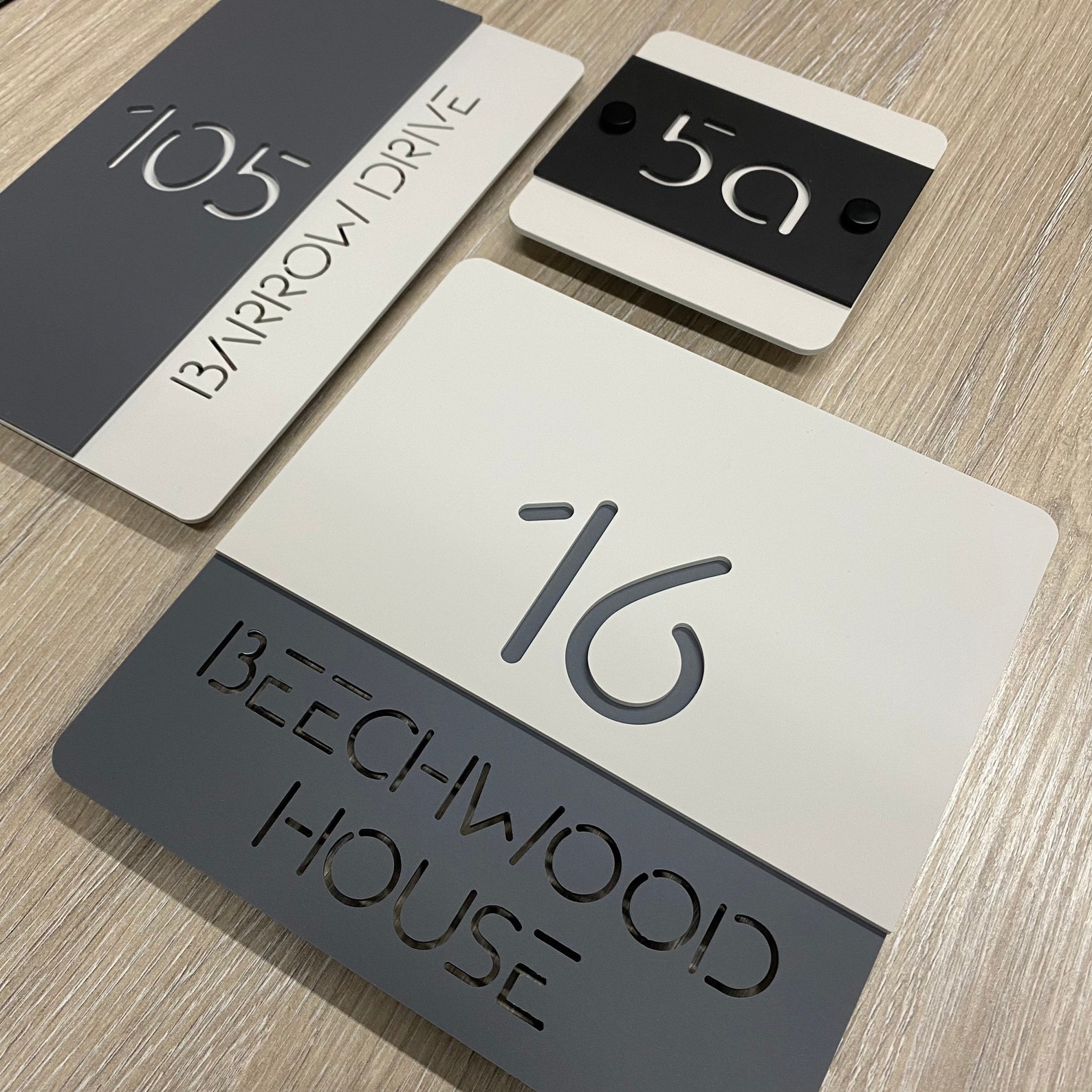 Square House Sign With Vertical Contrast Band & CONCEALED - Etsy UK