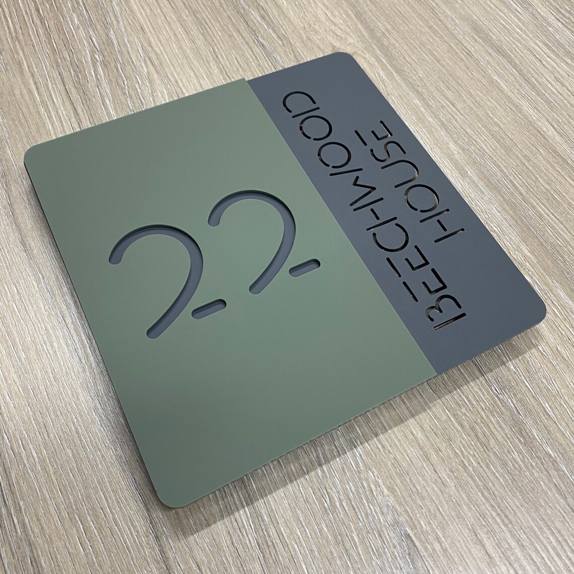 Square House Sign With Vertical Contrast Band & CONCEALED - Etsy UK