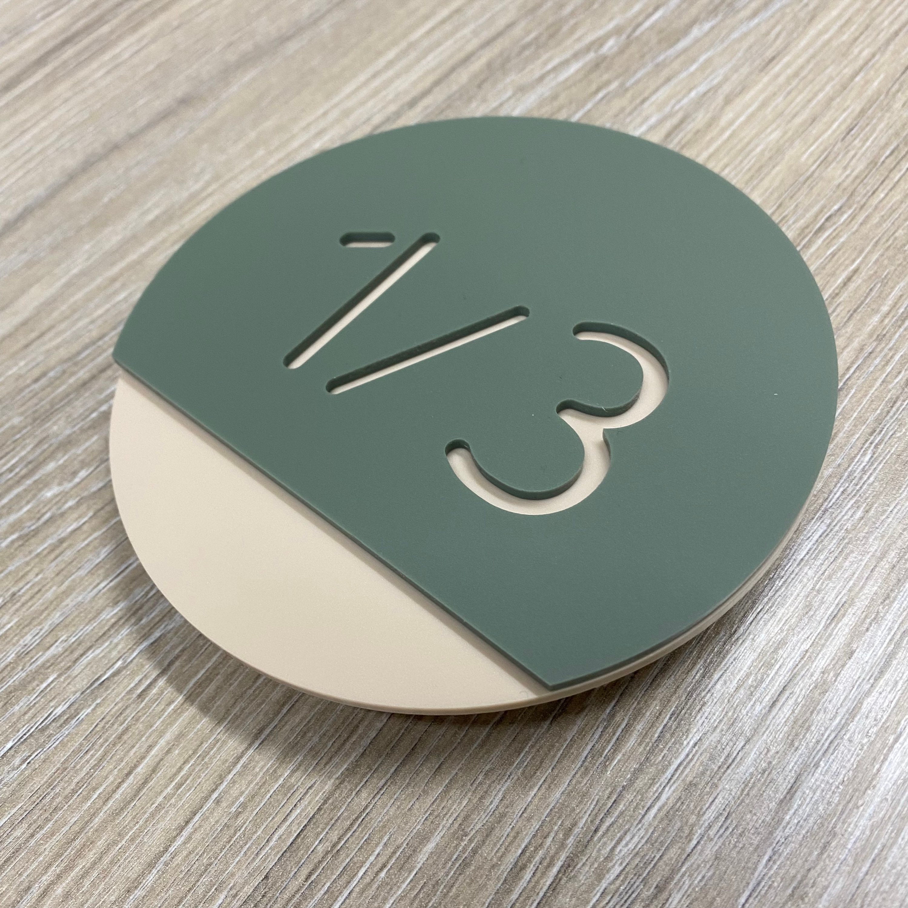 Small Round House Number With Top Contrast & CONCEALED FIXINGS - Etsy UK