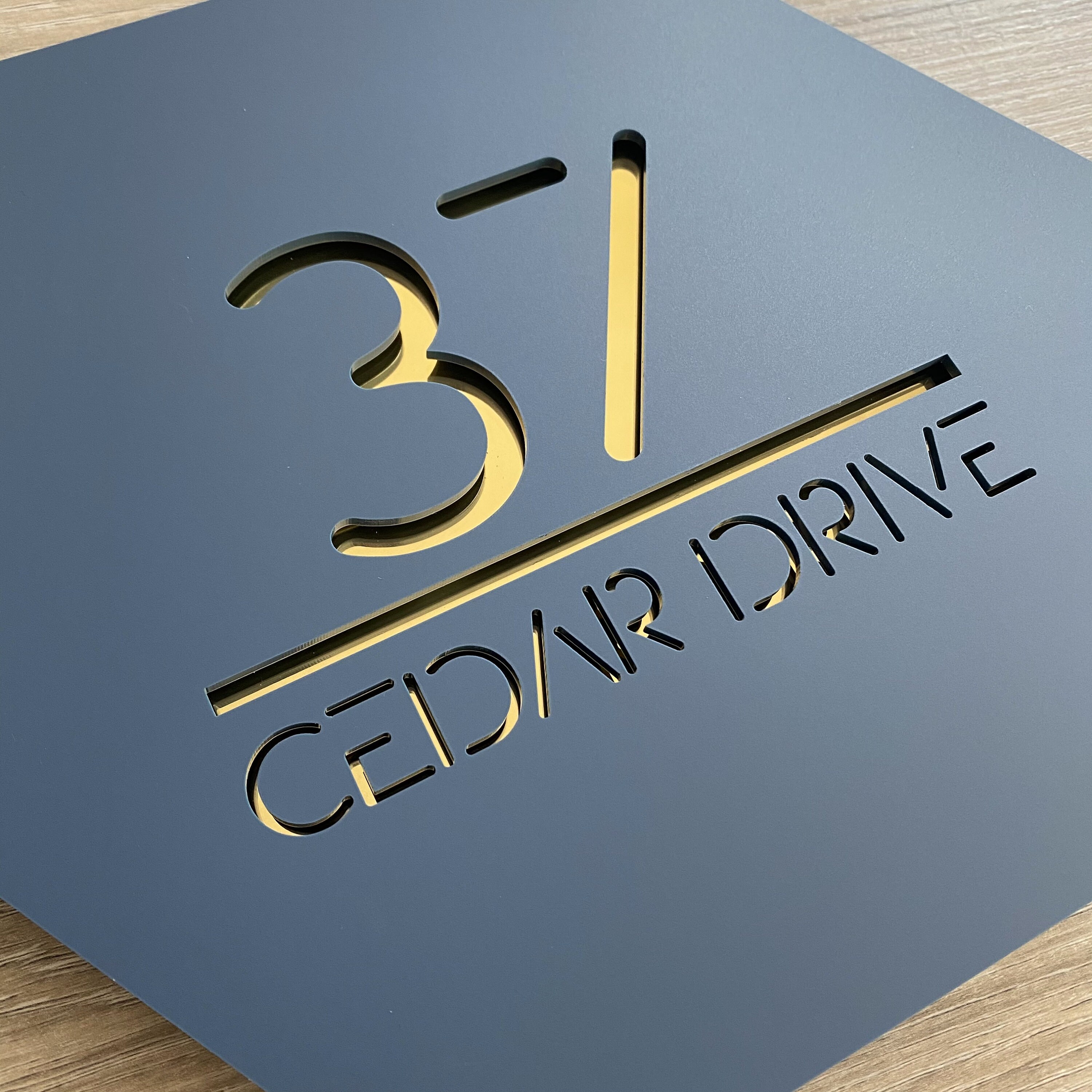 Large Laser Cut Stylish Hexagonal House Number | House Sign | Door ...