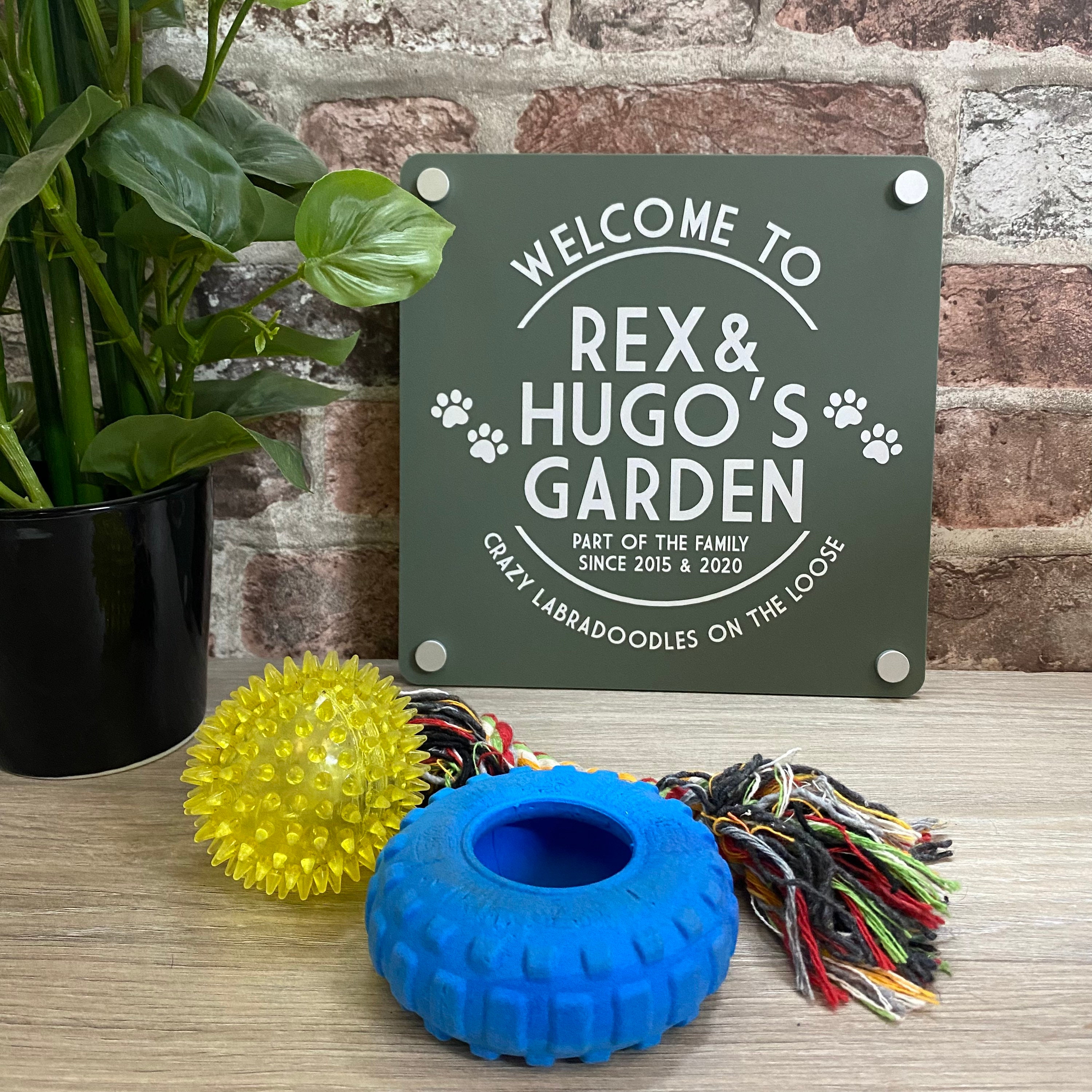 Welcome to 'your Dogs' Garden Sign Personalised Sign - Etsy UK