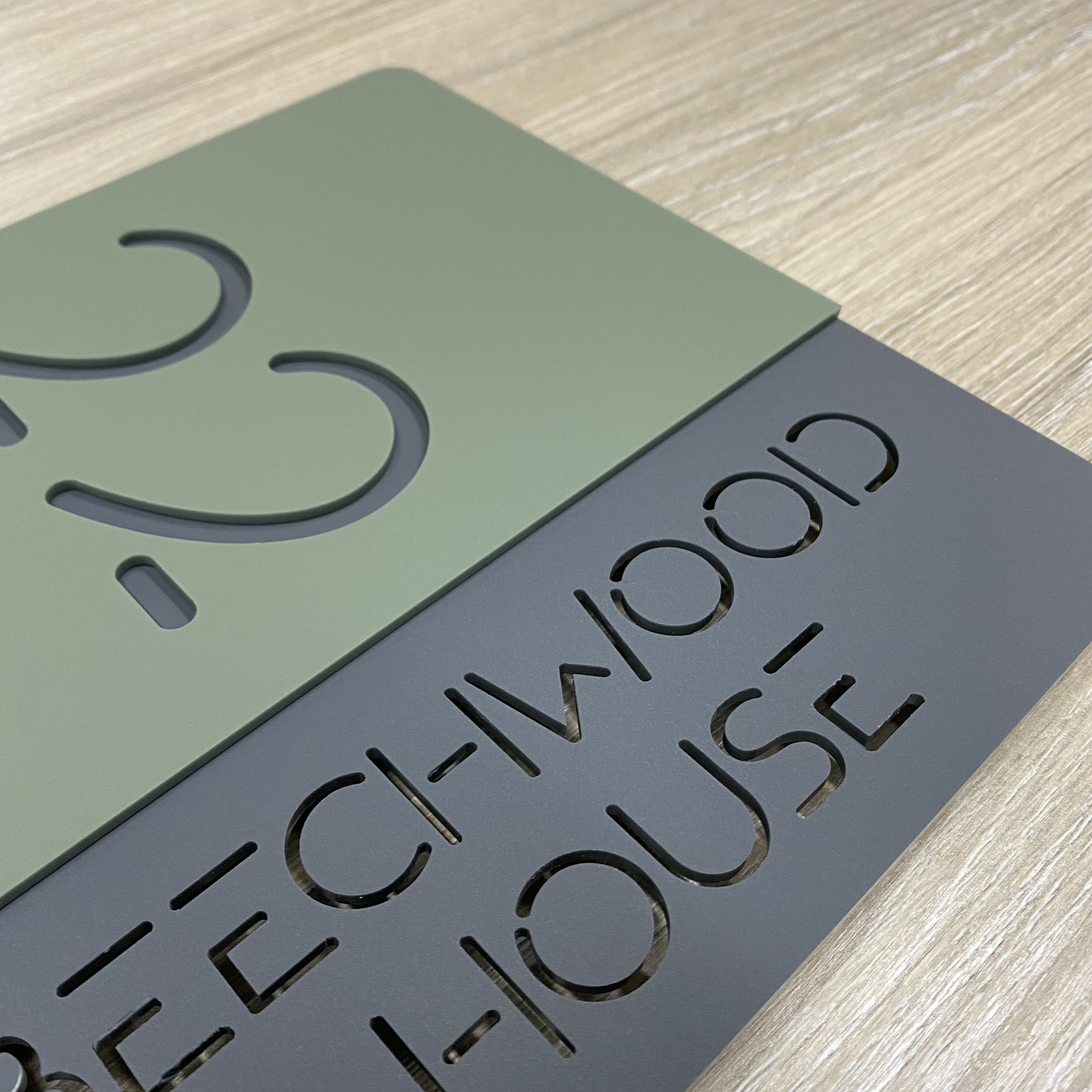 Square House Sign With Vertical Contrast Band & CONCEALED - Etsy UK