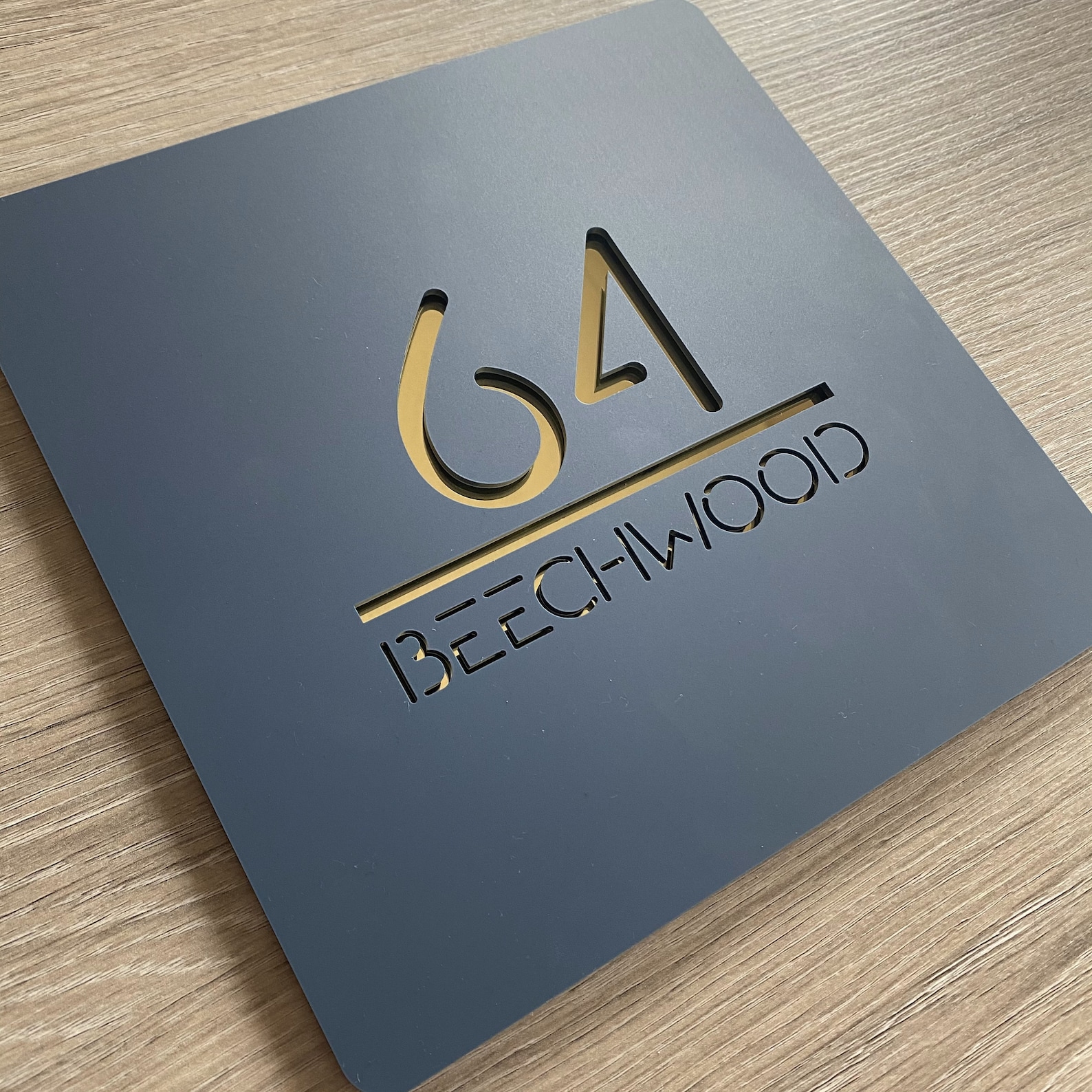 Large Laser Cut Stylish Square House Number House Sign | Etsy