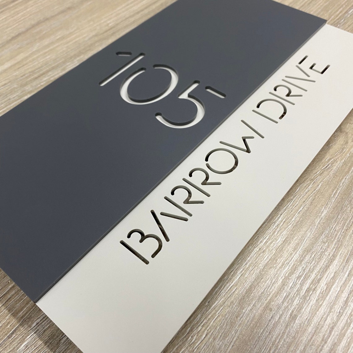 Vertical House Sign With Contrast Band & CONCEALED FIXINGS | House Sign ...