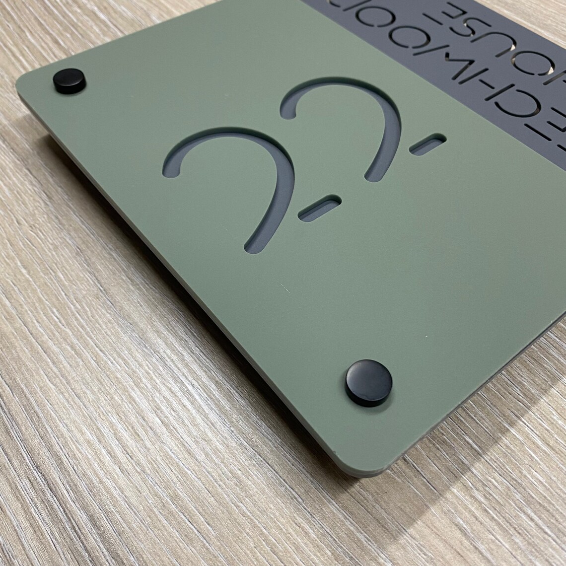 Square House Sign With Vertical Contrast Band & CONCEALED - Etsy UK