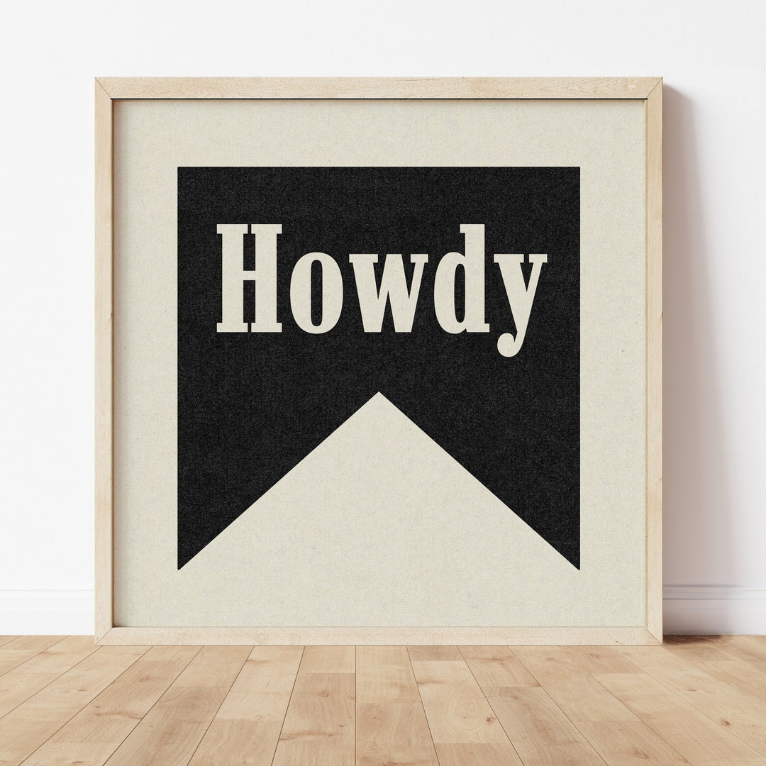 Howdy Poster Wall Decor Art Print Square Typography Art Poster for Dorm ...