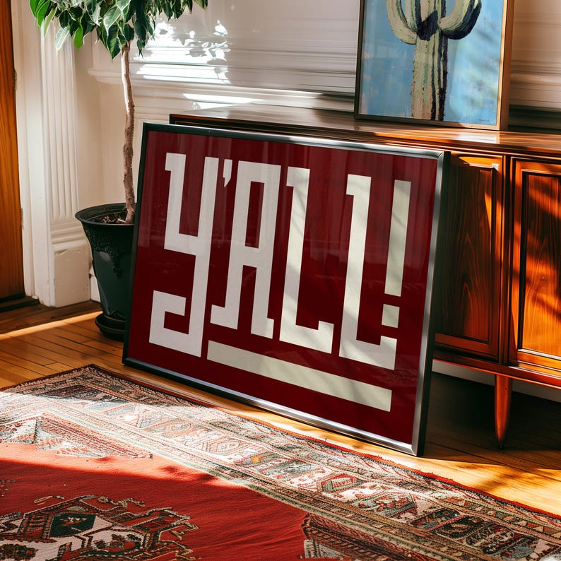 Y'all Wall Art Print Southern Home Decor Southern Wall Art Living Room ...