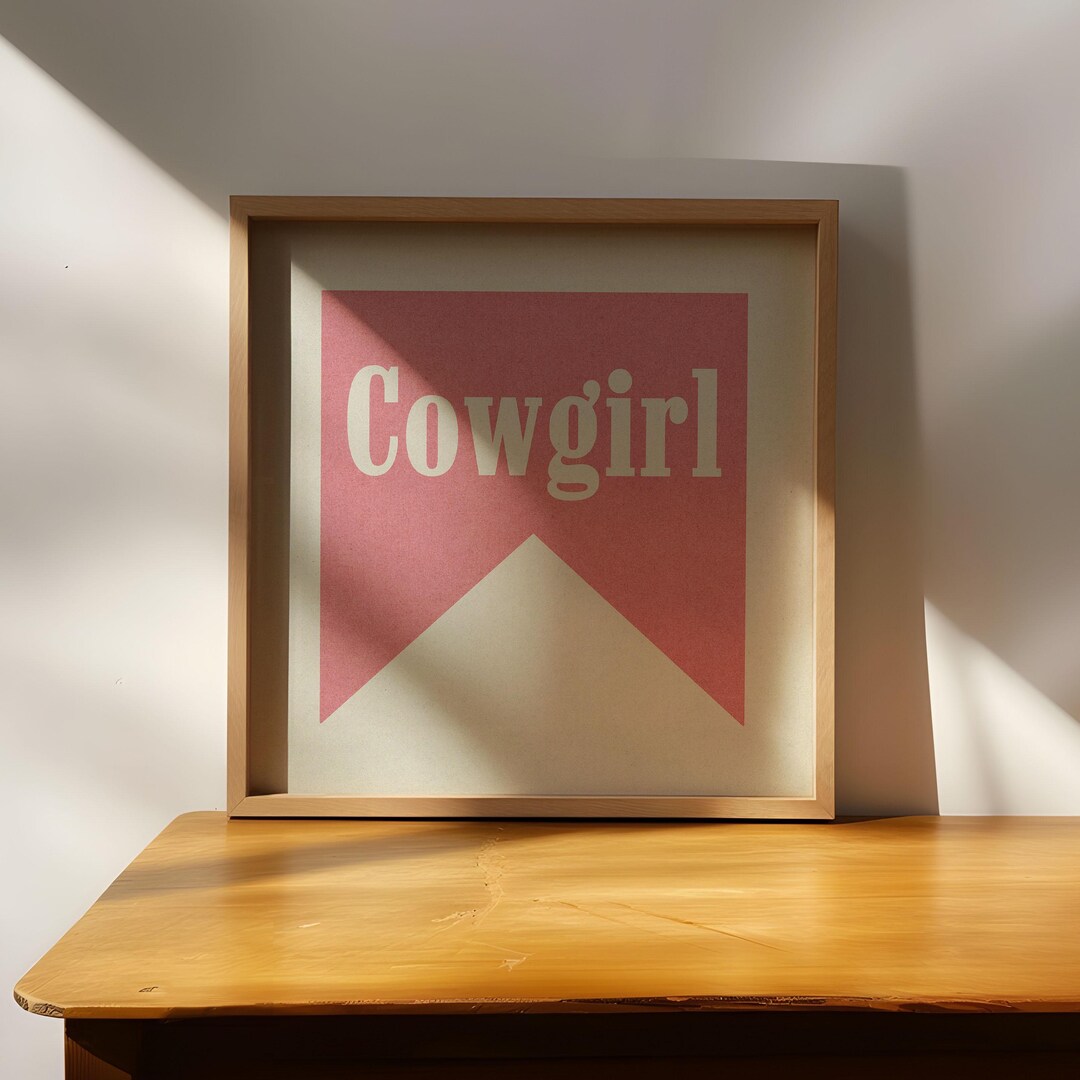 Cowgirl Poster Wall Decor Art Print Square Typography Art Poster for ...