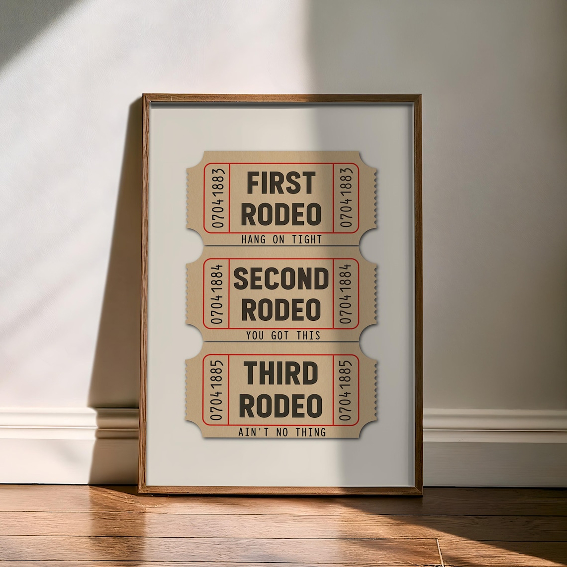First Rodeo Ticket Stub Wall Art Print Trendy Dorm Fun Decor Western ...