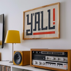 Y'all Typography Wall Art Poster Letterpress Style Art Print for Living ...