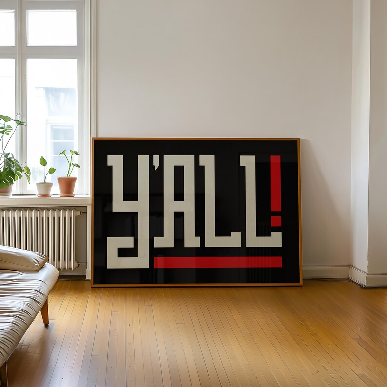 Southern Slang Art Print Y'all Typography Wall Art Southern Decor ...