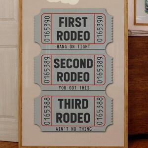 First Rodeo Ticket Stub Wall Art Print Trendy Dorm Fun Decor Western ...