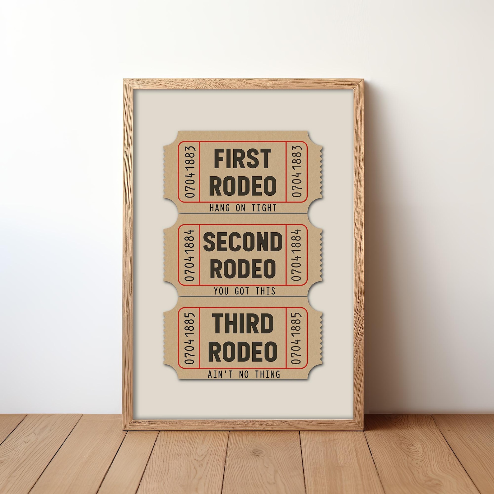 First Rodeo Ticket Stub Wall Art Print Trendy Dorm Fun Decor Western ...